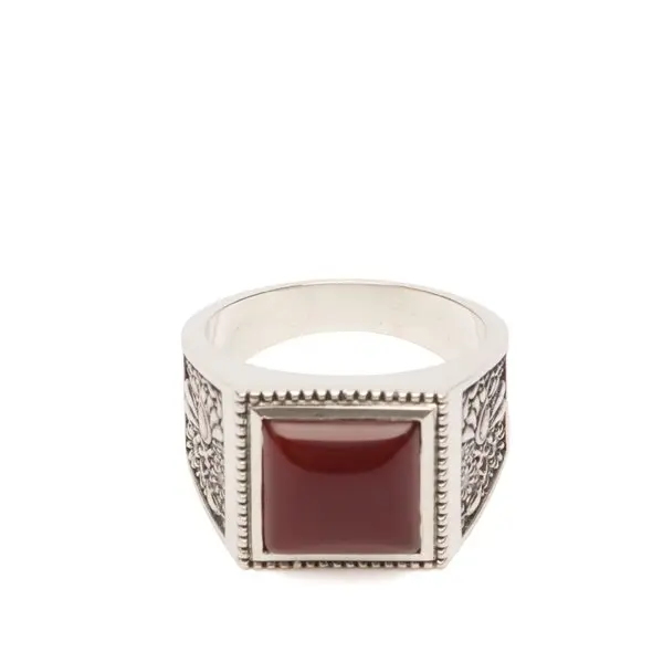 MAPLE Buick Ring - Silver/red Garnet