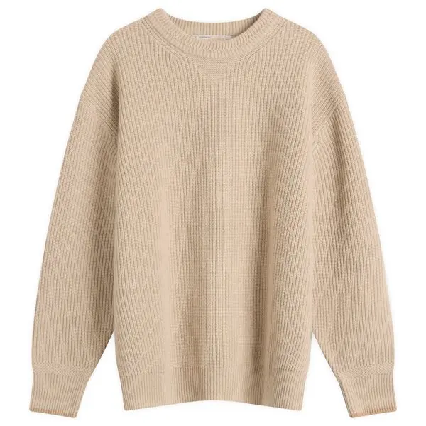FRIZMWORKS Patch Round Knit Jumper - Oatmeal