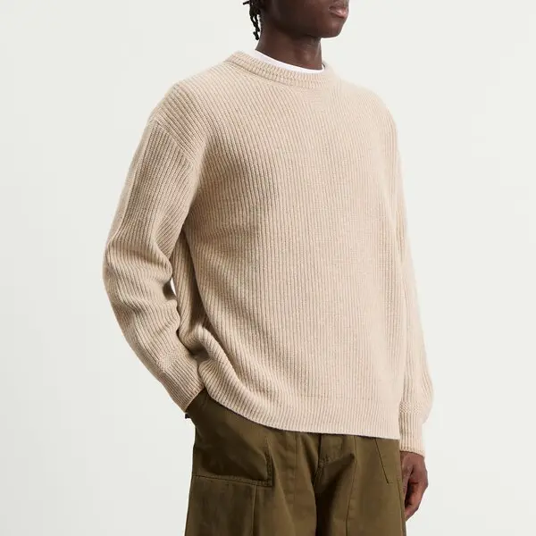 FRIZMWORKS Patch Round Knit Jumper - Oatmeal