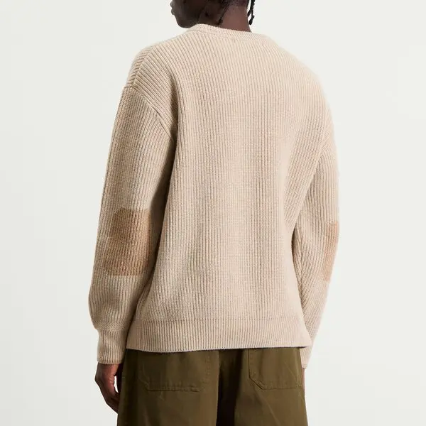 FRIZMWORKS Patch Round Knit Jumper - Oatmeal