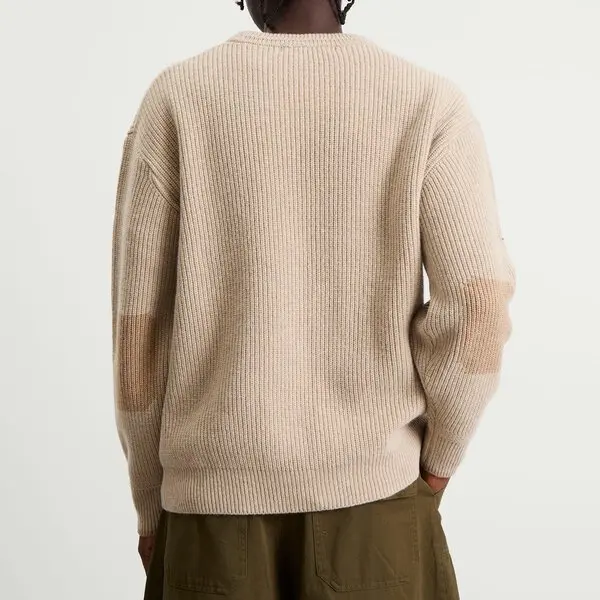 FRIZMWORKS Patch Round Knit Jumper - Oatmeal