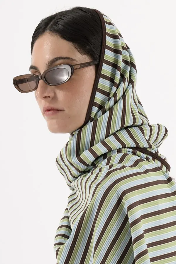 Arakii Swim Scarf - Green Stripe