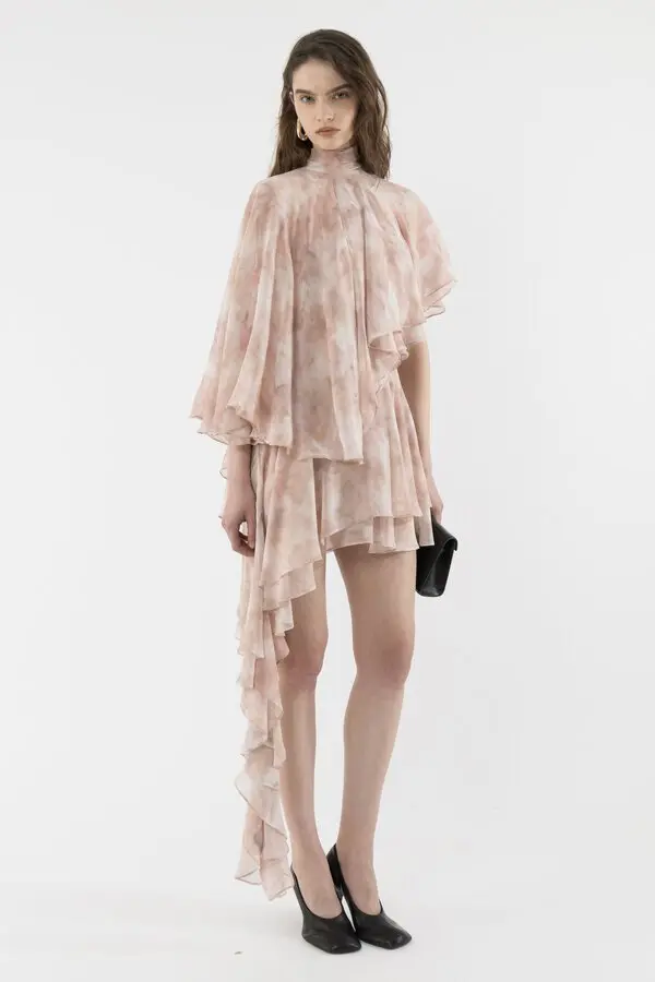 Arakii Flowy Silk Cape - Print