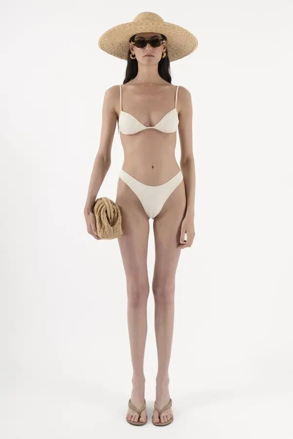 Arakii High Cut Bikini Bottom - Off-white Zebra