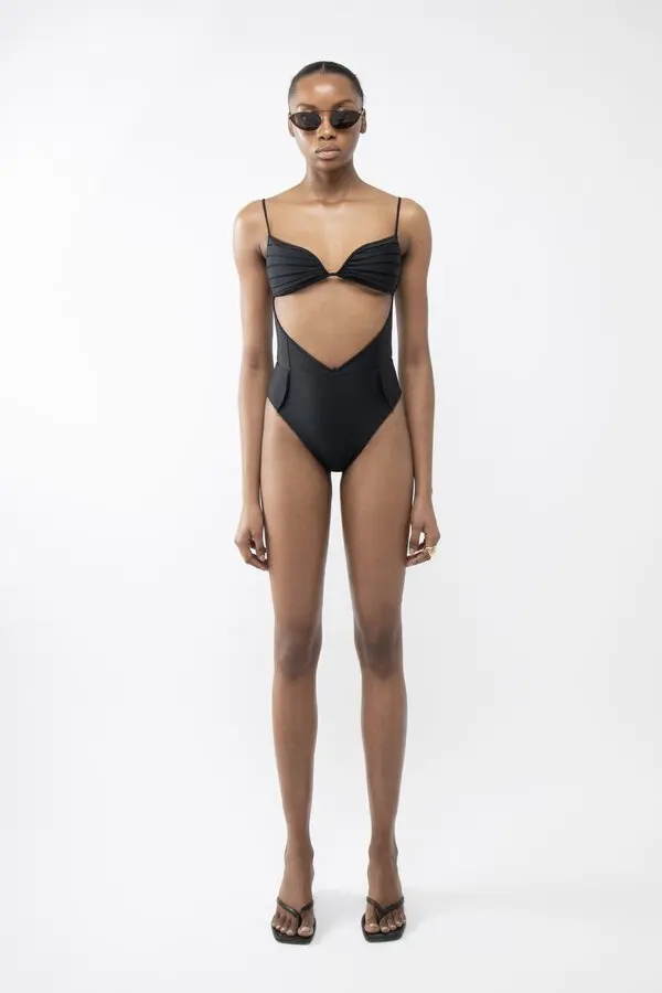 Arakii Papilio One-piece Swimsuit - Black