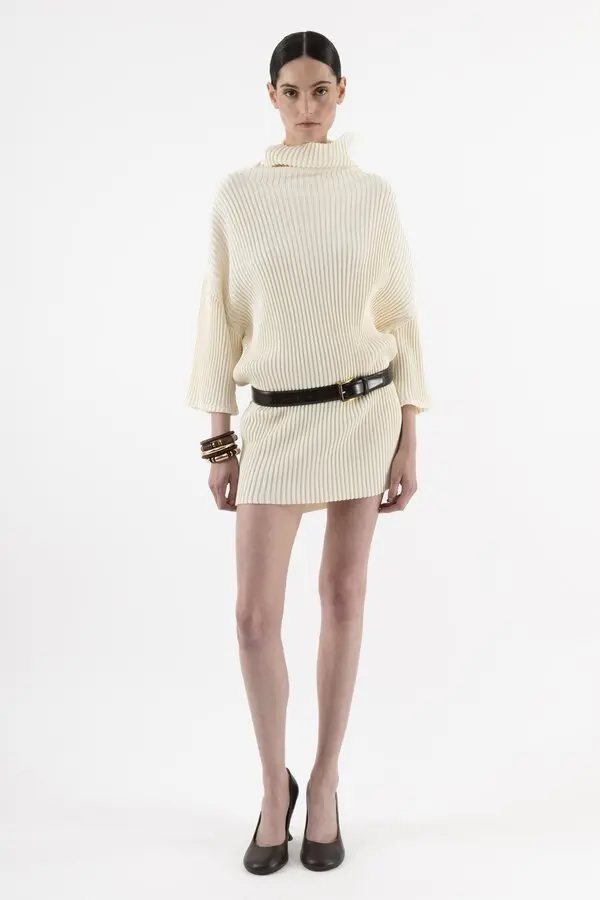 Arakii Braided Knit Turtleneck Sweater