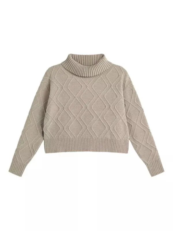 RRD Diamond Pattern Turtleneck Sweater