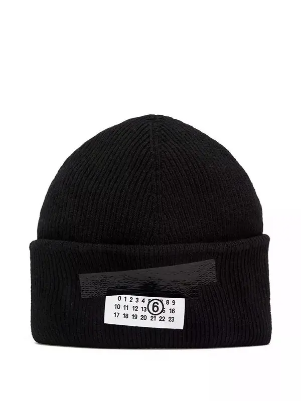 MAISON MARGIELA Number-patch Beanie - Black