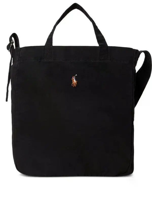 Polo Ralph Lauren Logo-embroidered Cotton Tote Bag - Black