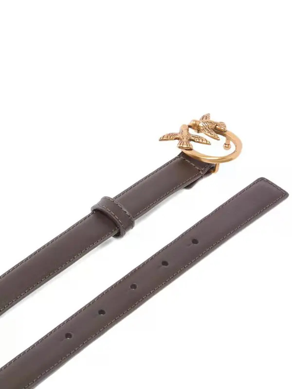 Pinko Bird-buckle Leather Belt - Brown