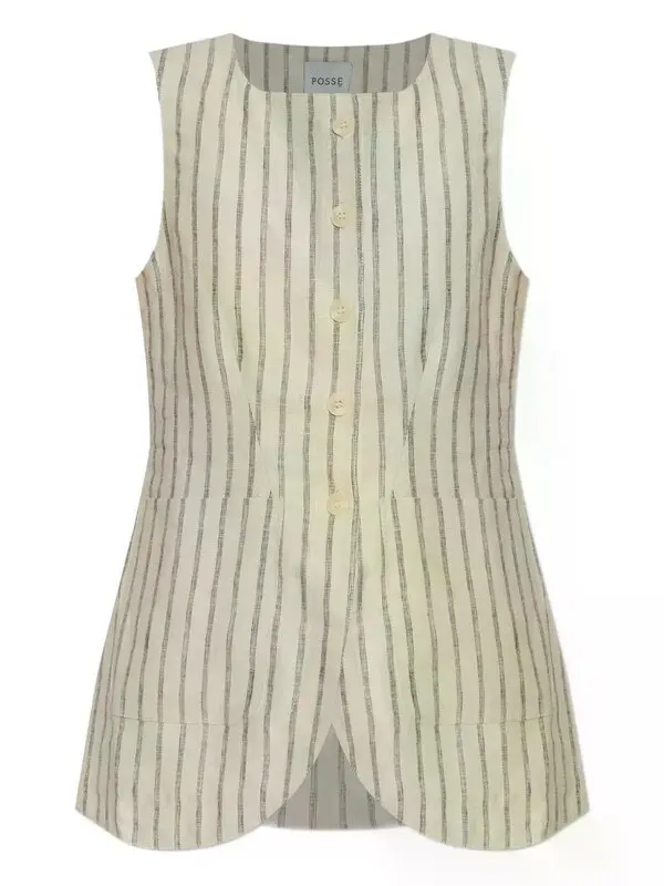 Posse Pinstripe Sleeveless Waistcoat