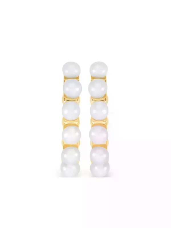 DOWER & HALL Timeless Pearl Hoop Earrings - Gold