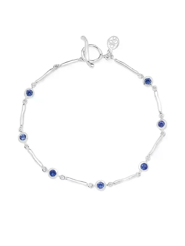 DOWER & HALL Sapphire Dewdrops Link Bracelet - Silver