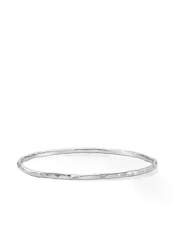 DOWER & HALL Hammered Nomad Bangle - Silver