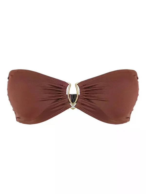 LYGIA & NANNY Mika Ring-detail Bandeau Bikini Top - Brown