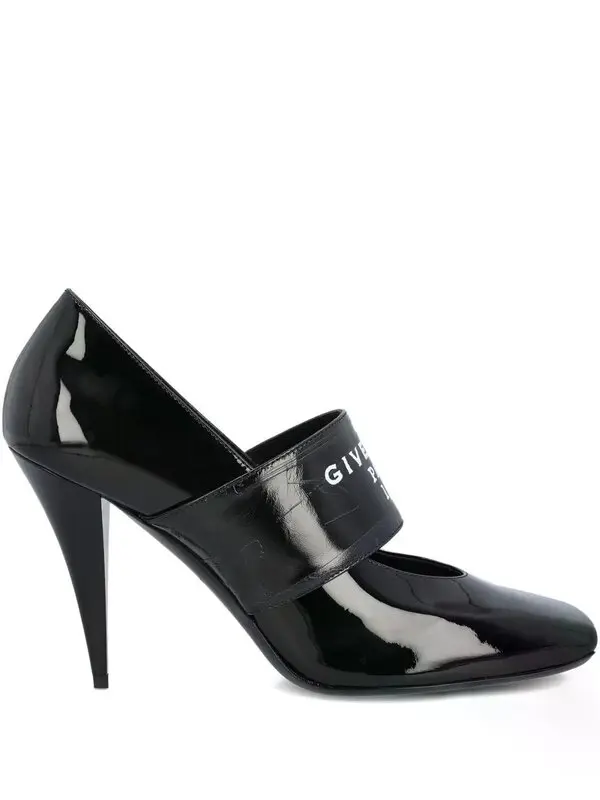 Givenchy Sliced Square Tape Patent Leather Pumps