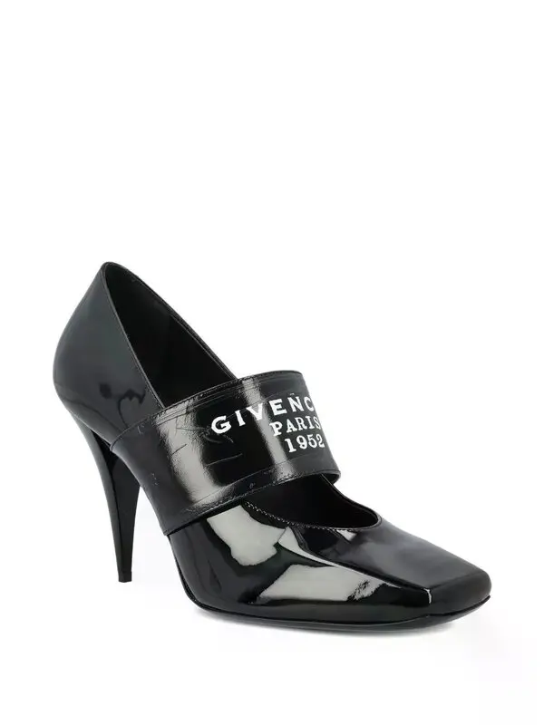 Givenchy Sliced Square Tape Patent Leather Pumps
