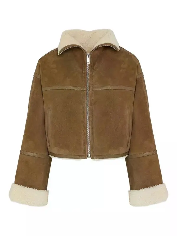 YVES SALOMON Shearling-trimmed Suede Jacket