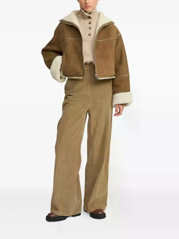 YVES SALOMON Shearling-trimmed Suede Jacket