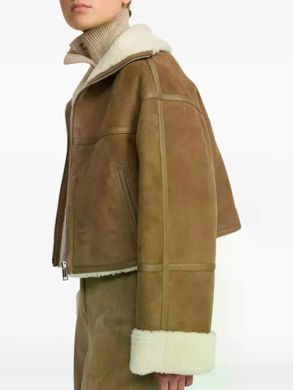YVES SALOMON Shearling-trimmed Suede Jacket
