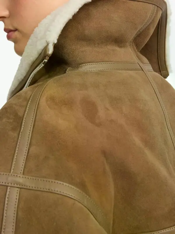 YVES SALOMON Shearling-trimmed Suede Jacket