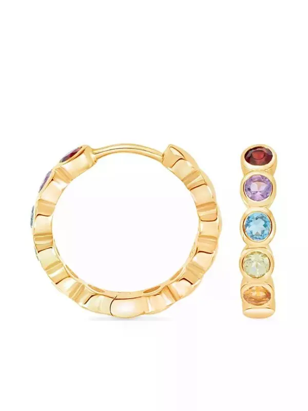 DOWER & HALL Tutti Frutti Huggie Hoop Earrings - Gold
