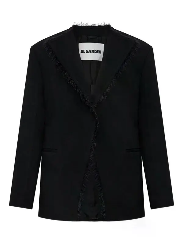JIL SANDER Fringed Lapel Wool Jacket