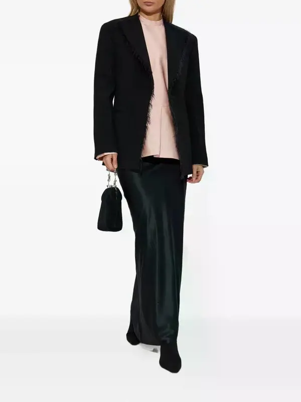 JIL SANDER Fringed Lapel Wool Jacket