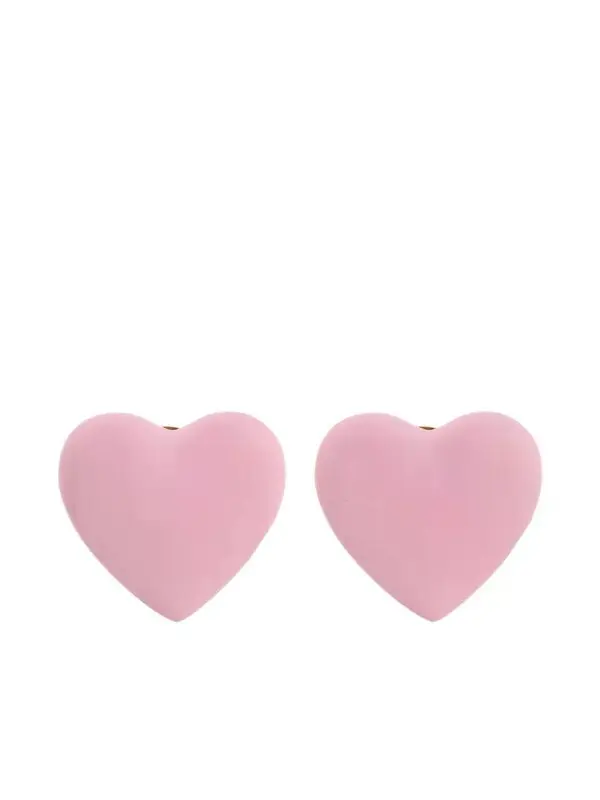Moschino Heart-shaped Stud Earrings - Gold