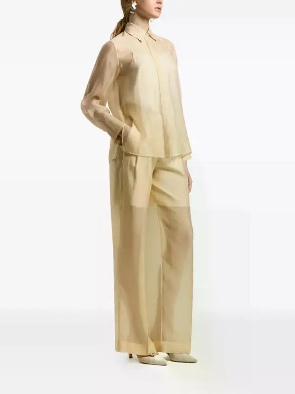 Peserico Sheer Panel Collared Shirt