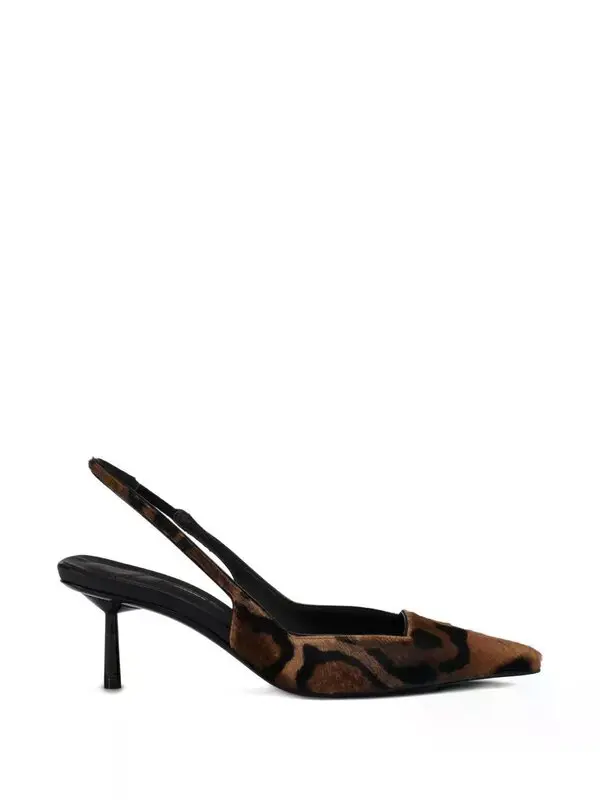 LE SILLA 70mm Amelia Leopard Print Slingback Pumps - Brown