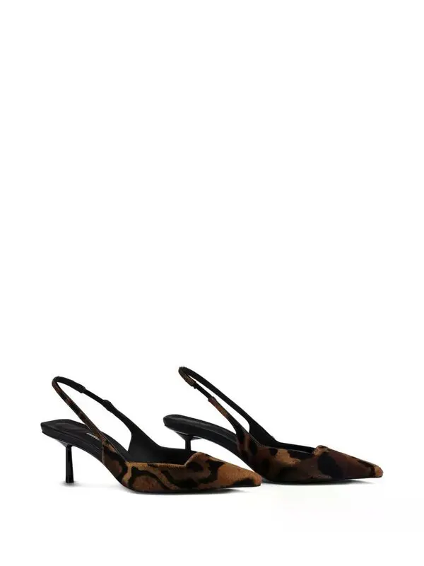 LE SILLA 70mm Amelia Leopard Print Slingback Pumps - Brown