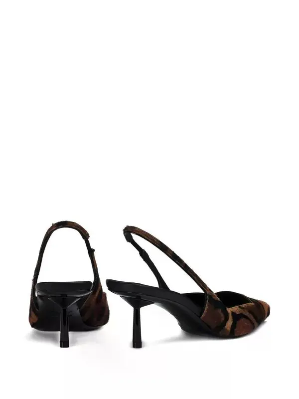 LE SILLA 70mm Amelia Leopard Print Slingback Pumps - Brown