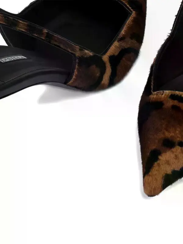 LE SILLA 70mm Amelia Leopard Print Slingback Pumps - Brown