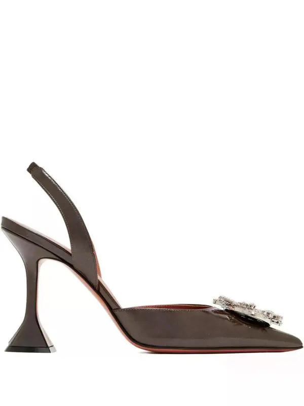 Amina Muaddi 95mm Crystal-embellished Slingback Pumps