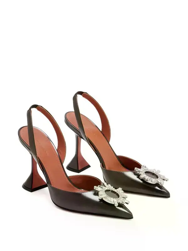Amina Muaddi 95mm Crystal-embellished Slingback Pumps