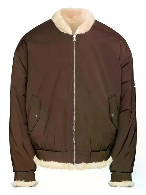 MAISON MARGIELA Shearling-lining Bomber Jacket - Brown