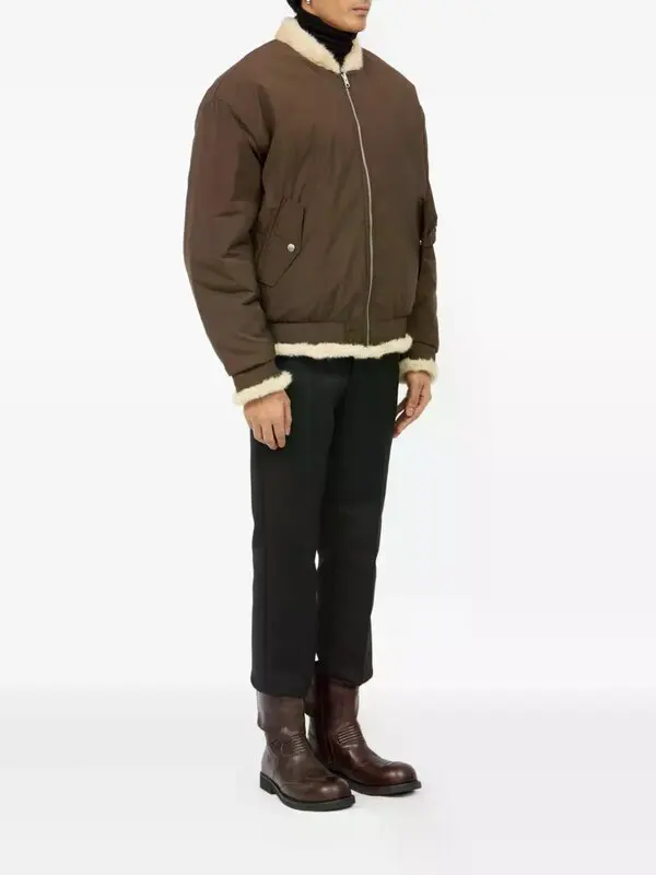 MAISON MARGIELA Shearling-lining Bomber Jacket - Brown