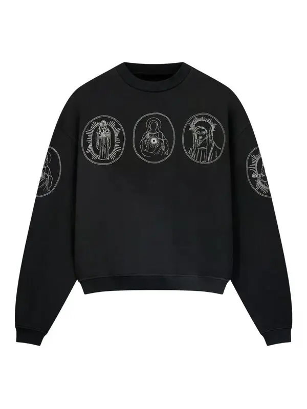 ROUGH. Circular-print Cotton Sweatshirt