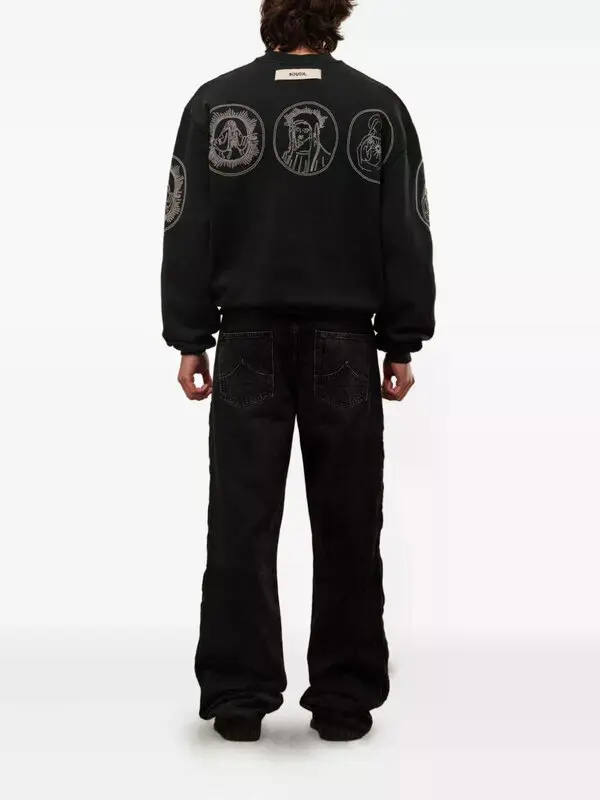 ROUGH. Circular-print Cotton Sweatshirt