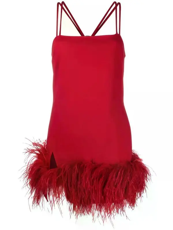 Attico Fujiko Feather-trim Minidress