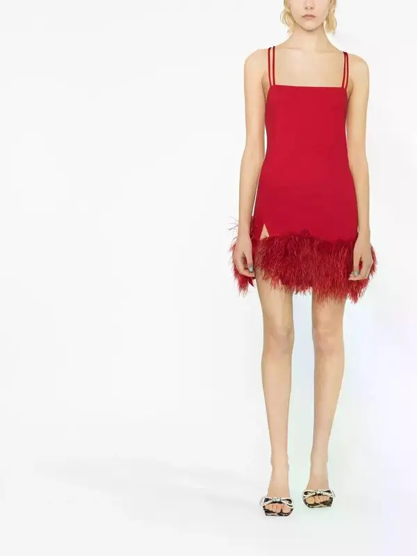 Attico Fujiko Feather-trim Minidress