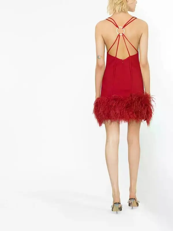 Attico Fujiko Feather-trim Minidress