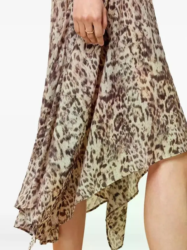 ALLSAINTS Leopard Print Asymmetric Dress