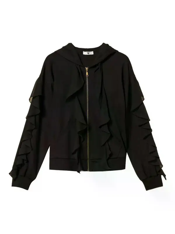 TWINSET Ruffle-trimmed Zip-up Hoodie