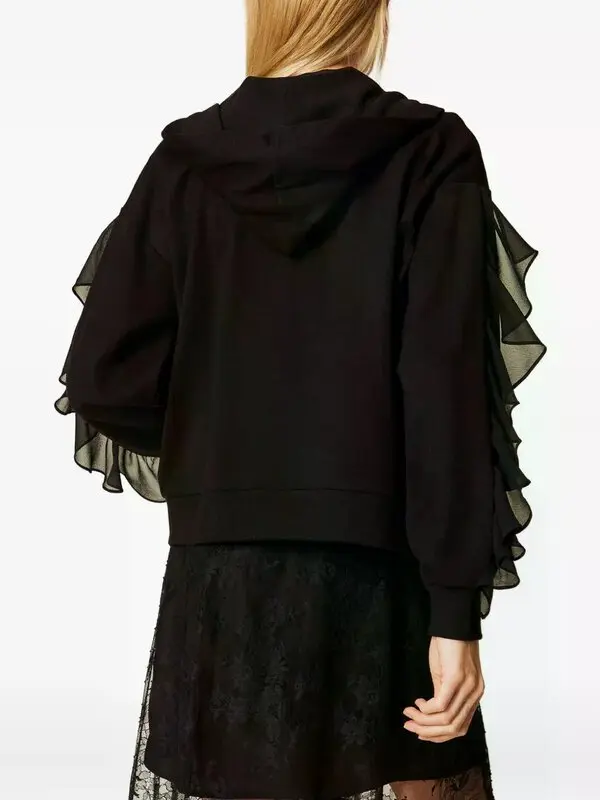TWINSET Ruffle-trimmed Zip-up Hoodie