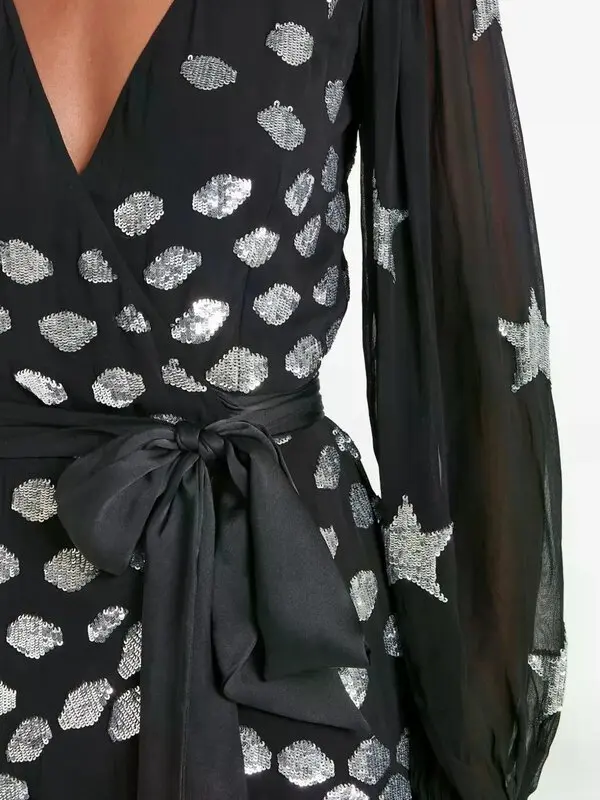 TEMPERLEY LONDON Etoile Sequin-star Wrap Dress