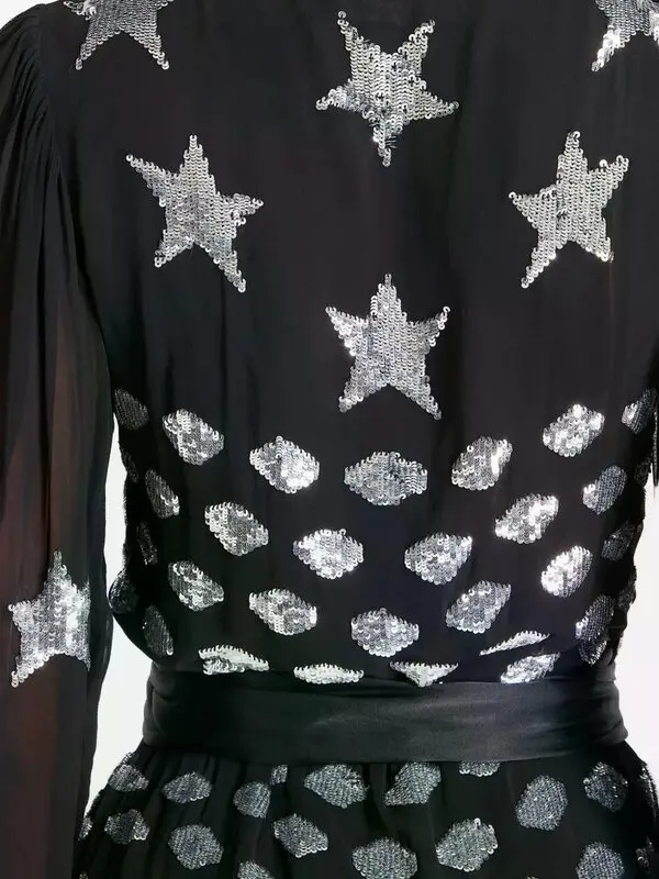 TEMPERLEY LONDON Etoile Sequin-star Wrap Dress