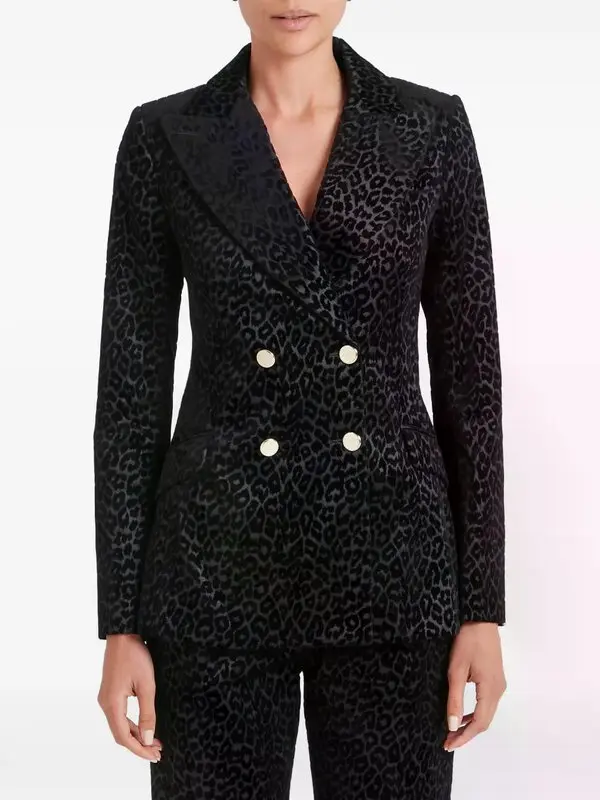 TEMPERLEY LONDON Leopard-pattern Double-breasted Blazer