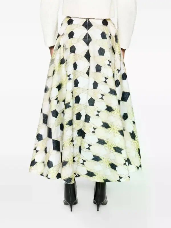 GEMY MAALOUF Geometric-print Pleated Skirt
